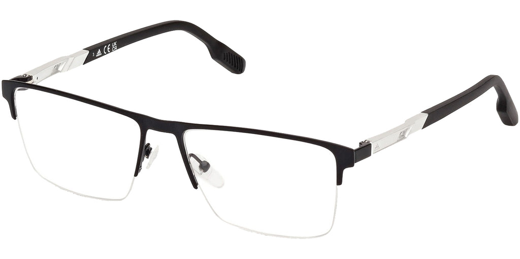Adidas Shiny Black Semi-Rimless Rectangle Eyeglass Frames – Eyedictive