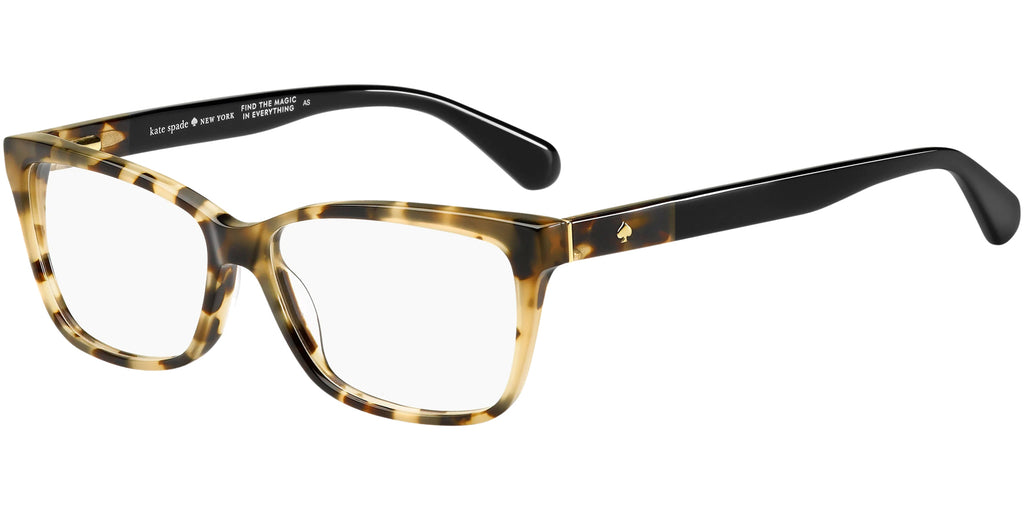 Kate Spade Camberly Havana Black Rectangle Eyeglass Frame w/ Spring Hi ...