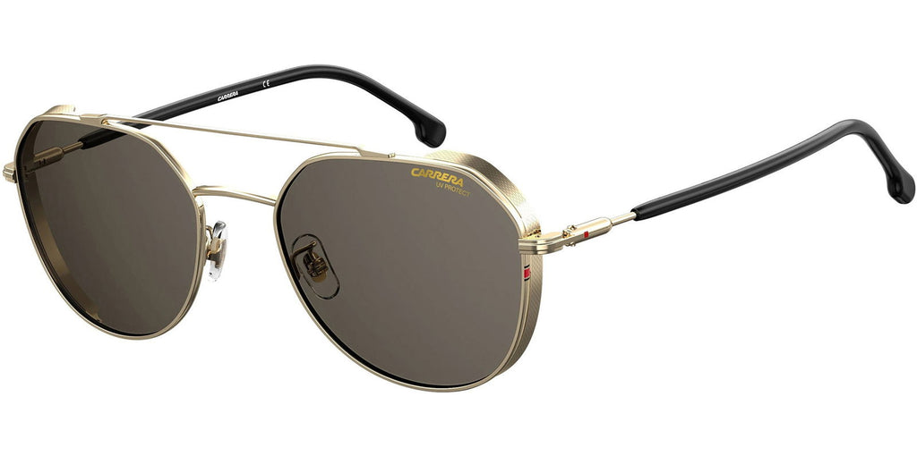 Carrera Gold-Tone Geometric Side-Shield Aviator – Eyedictive