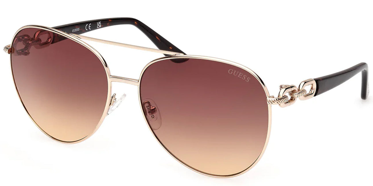 Guess Metal Pilot w/ Chain Link Temple Design – Eyedictive