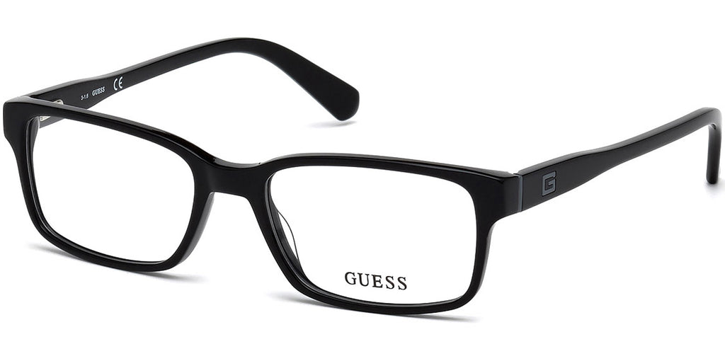 Guess Shiny Black Rectangle Eyeglass Frames w/ Spring Flex Hinges ...