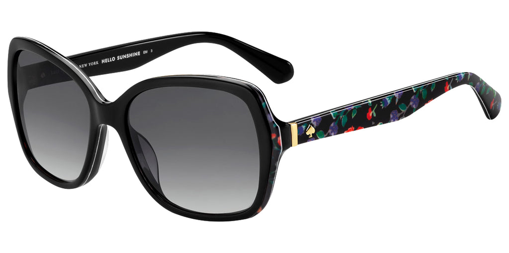 Kate Spade Karalyn Black Flower Pattern Butterfly w/ Gradient Lens ...