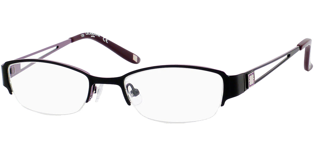 Liz Claiborne Black Rectangular Semi-Rimless Eyeglass Frames – Eyedictive