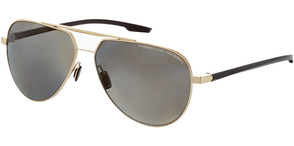 Porsche Design Polarized Gold-Tone Modern Aviator w/ VisionDrive Lens ...
