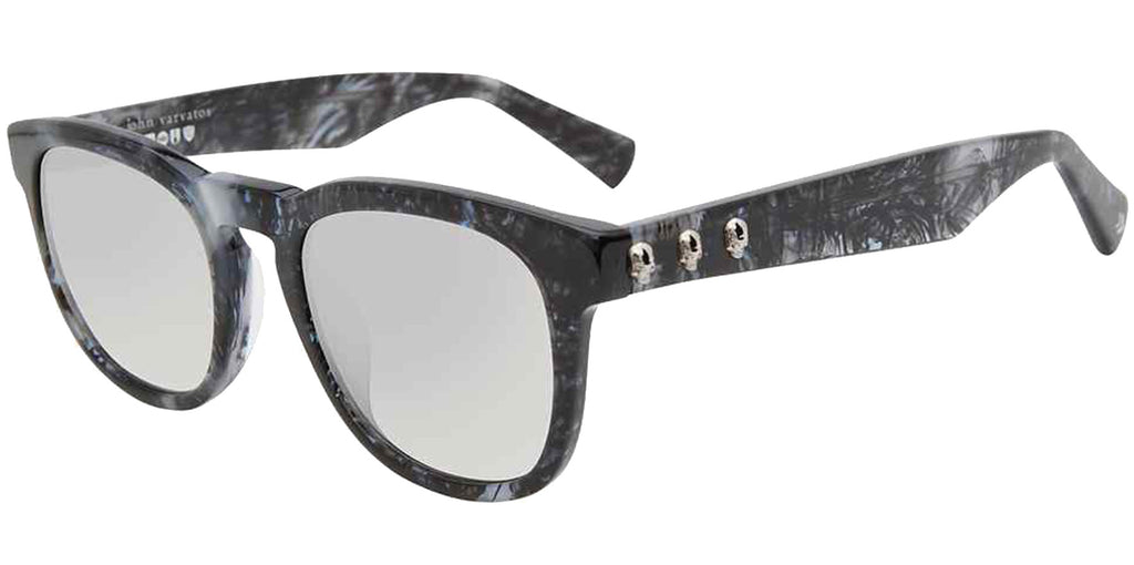 John Varvatos Blue Stylized Round w/ Skull Detail – Eyedictive