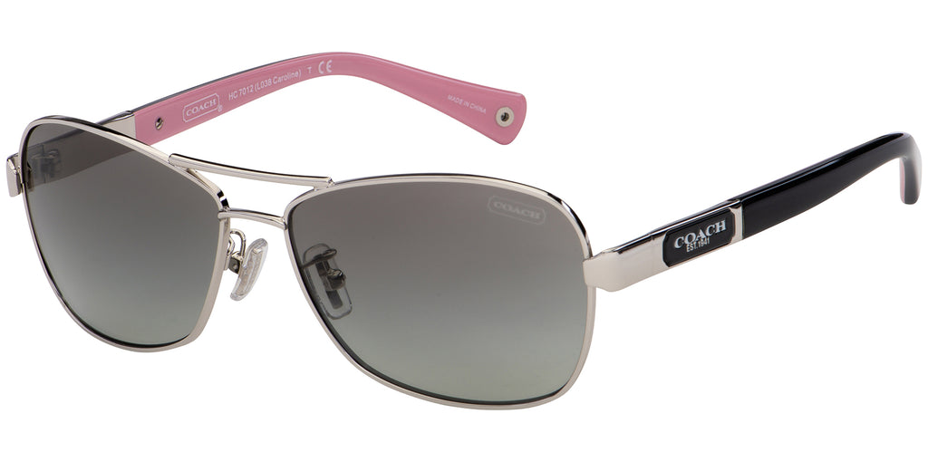 Coach Caroline Silver-Tone/Black Aviator – Eyedictive