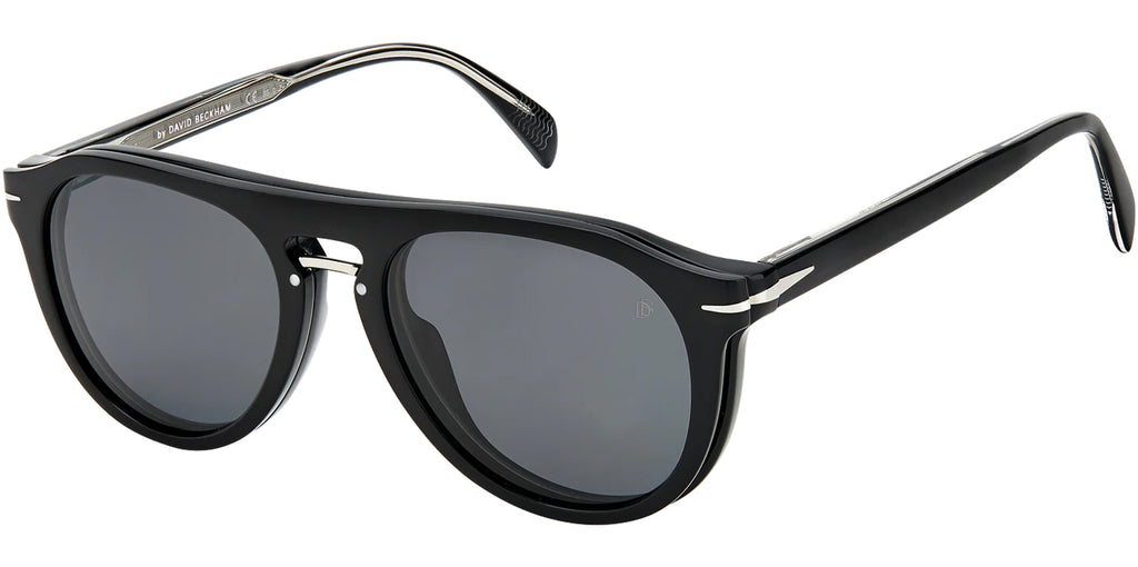 David Beckham Pilot Eyeglass Frames w/ Polarized Magnetic Clip-On Lens ...