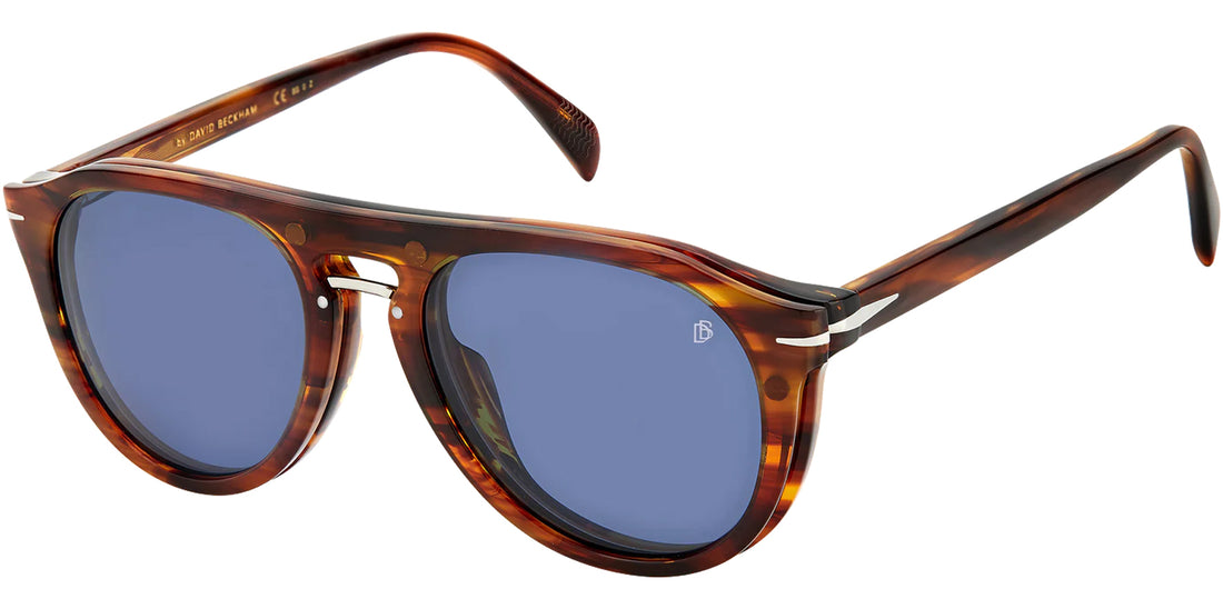 David Beckham Pilot Eyeglass Frames w/ Polarized Magnetic Clip-On Lens ...