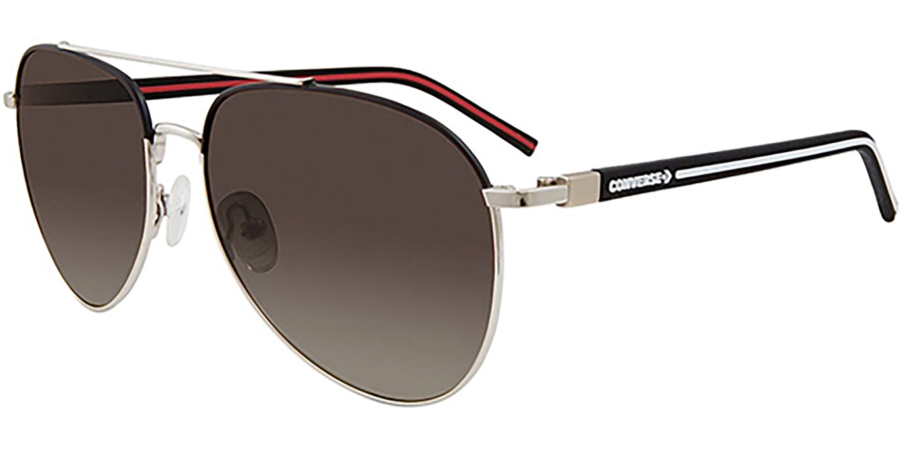 Converse Polarized Silver Tone Aviator Eyedictive