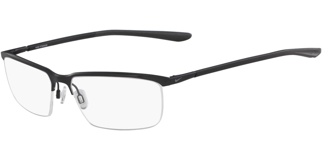 Nike Optical Black Semi-Rimless Titanium Brow Bar Eyeglass Frames ...