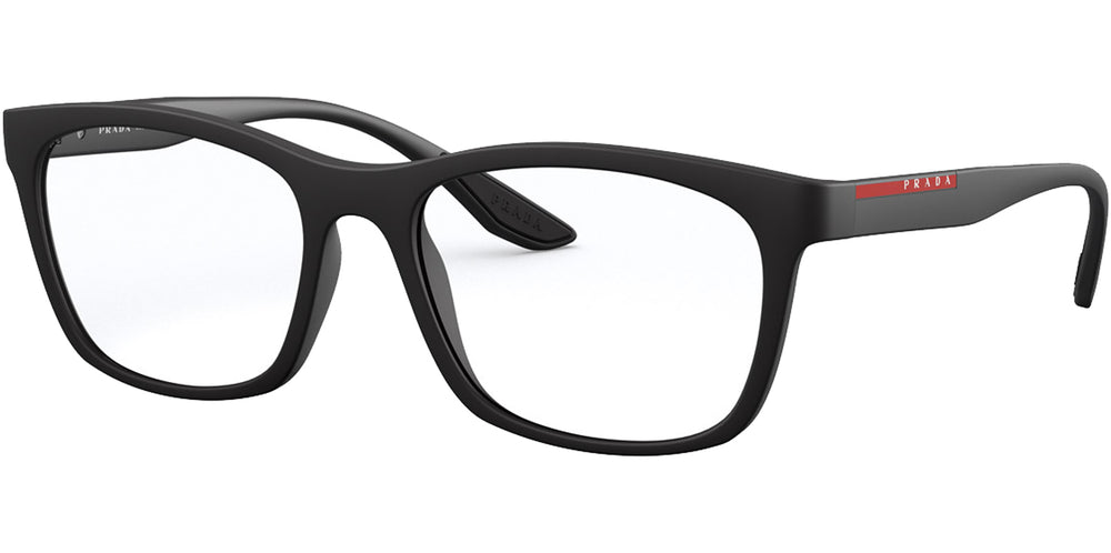 Prada Linea Rossa Black Rubber Soft Square Eyeglasses – Eyedictive