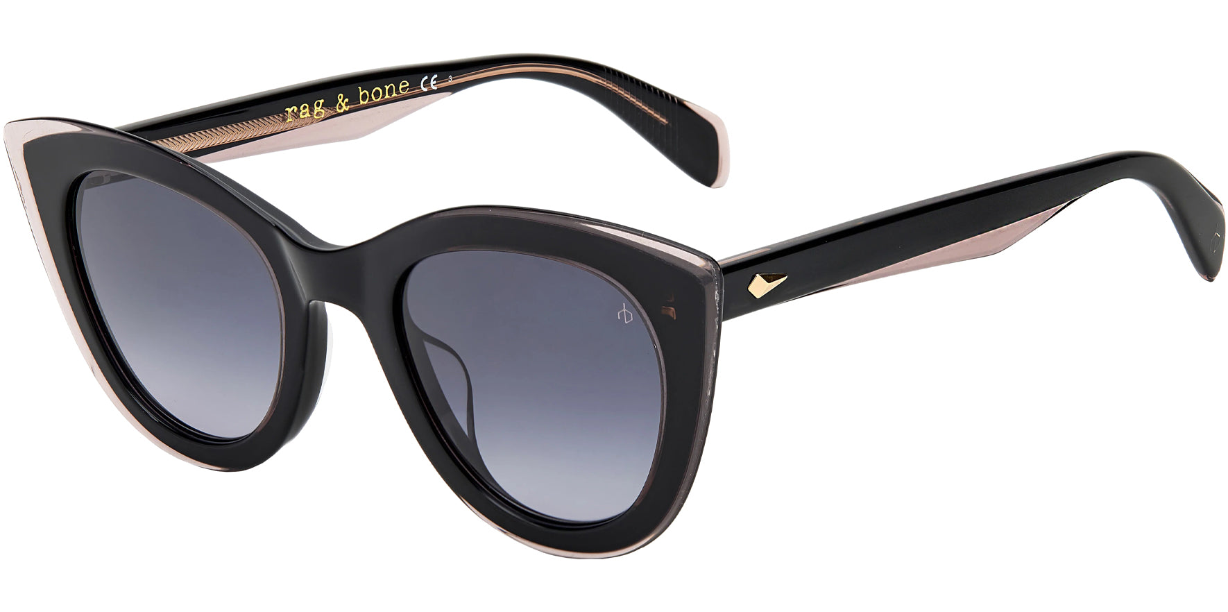 Rag & Bone Round Black/Mauve Cat Eye w/ Gradient Lens – Eyedictive