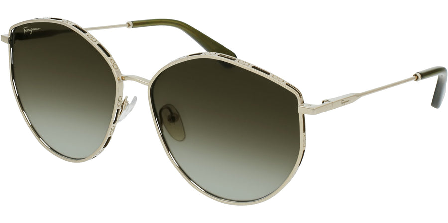 Ferragamo Stylized Aviator w/ Gradient Lens – Eyedictive
