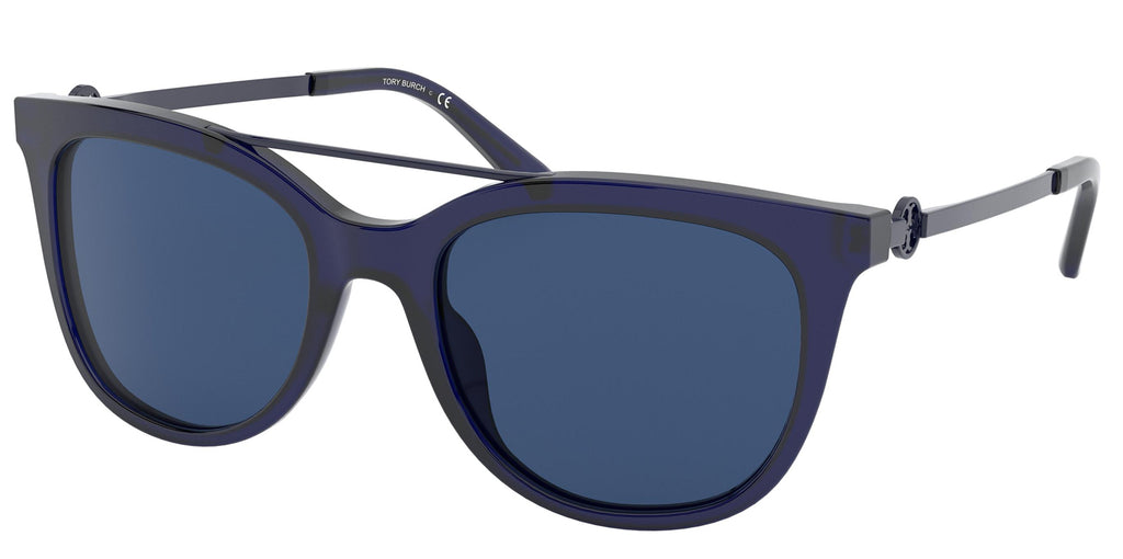 Tory Burch Transparent Navy Square Brow Bar w/ Blue Lens – Eyedictive