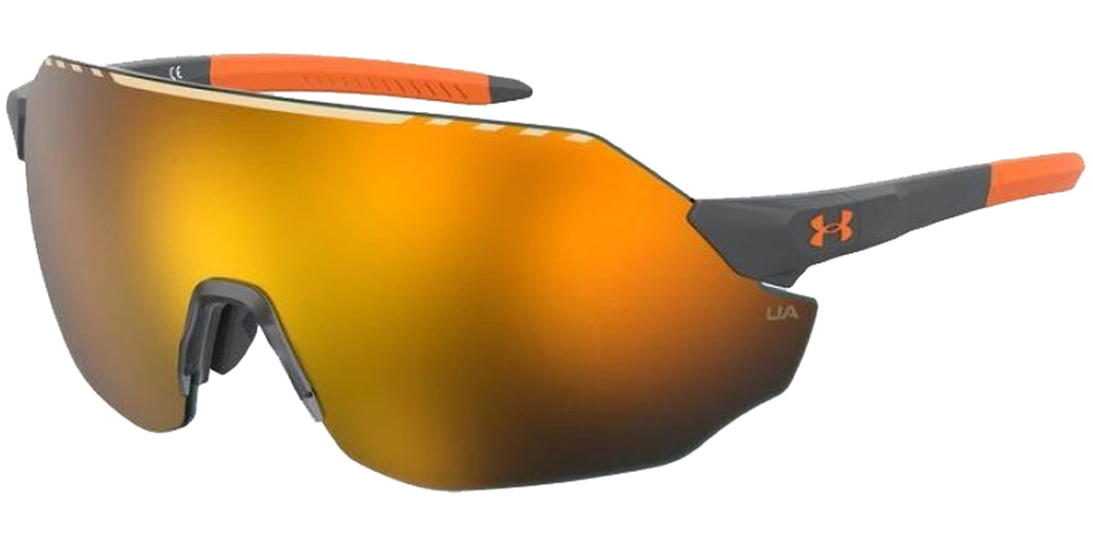 Under Armour Halftime Matte Grey/Orange Rimless Shield – Eyedictive